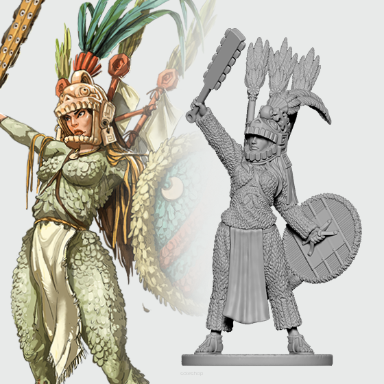 Atotoztli the Aztec Warrior (54mm resin)